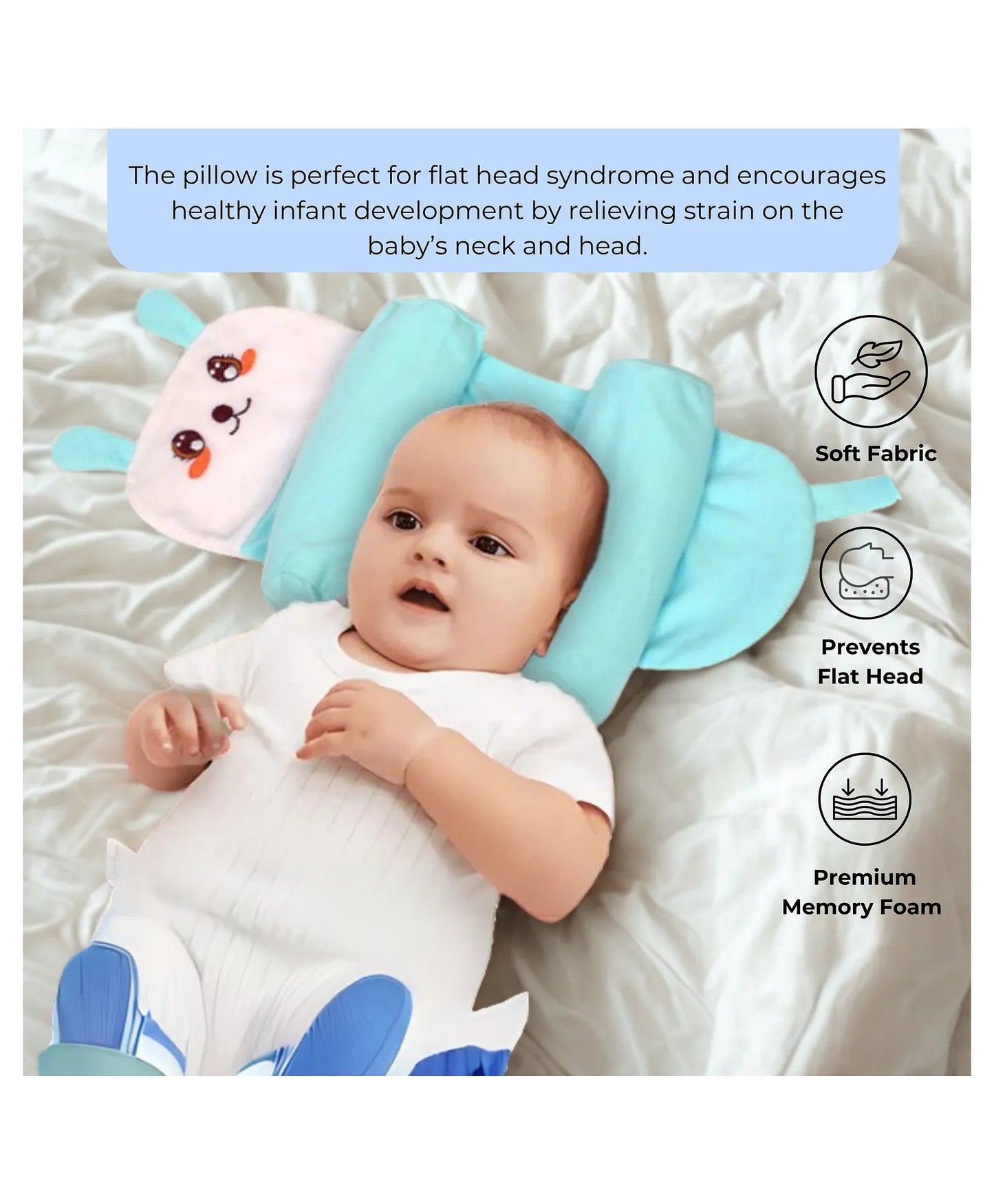 Baby Head Support & Shaping Pillow – CaredCure